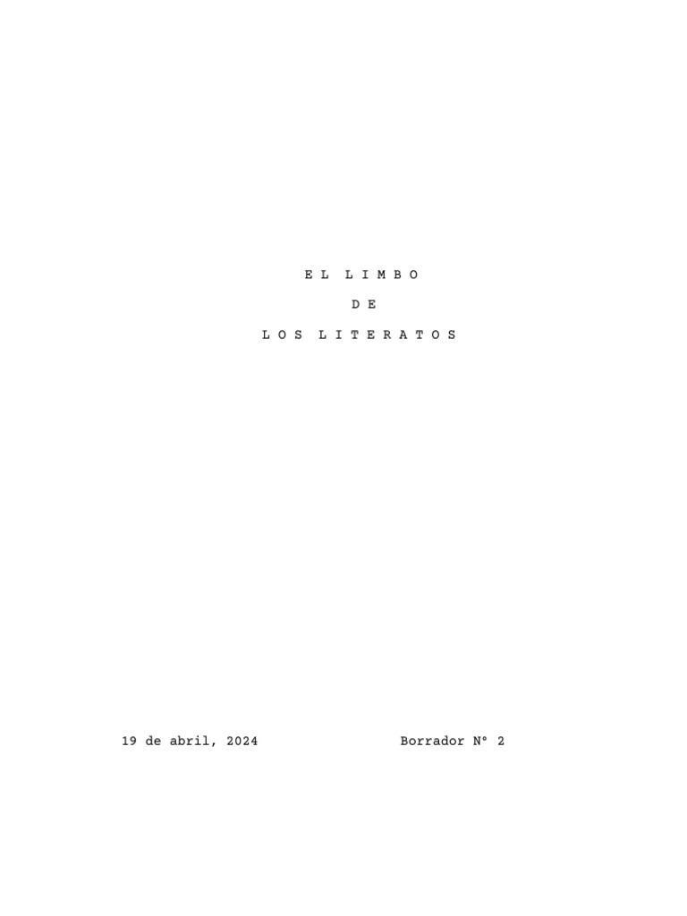El Limbo de Los Literatos - Guión | PDF
