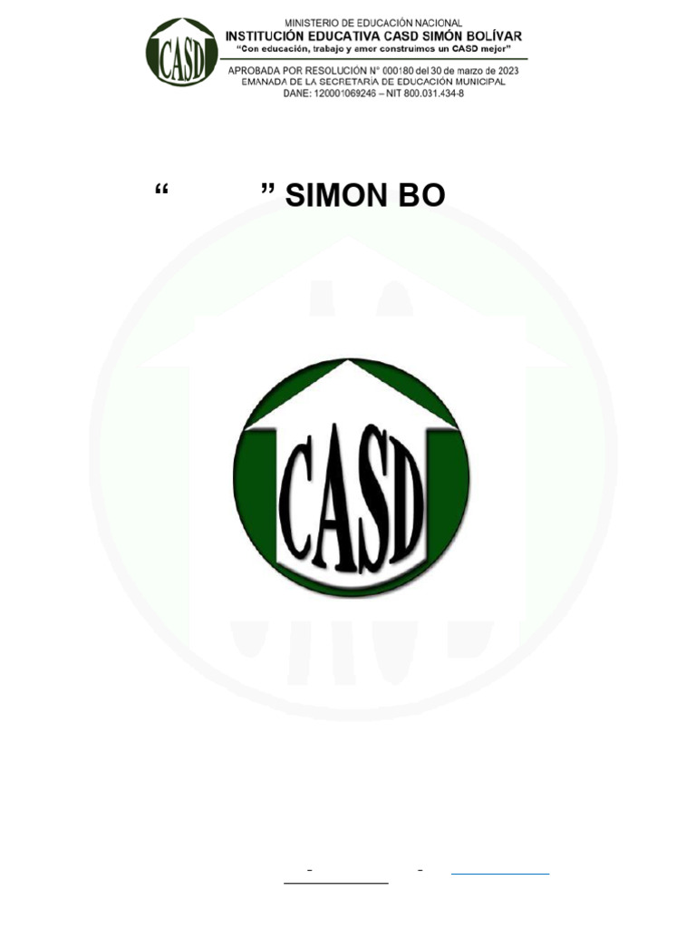 Proyecto Educativo Institucional CASD | PDF | Plan de estudios ...