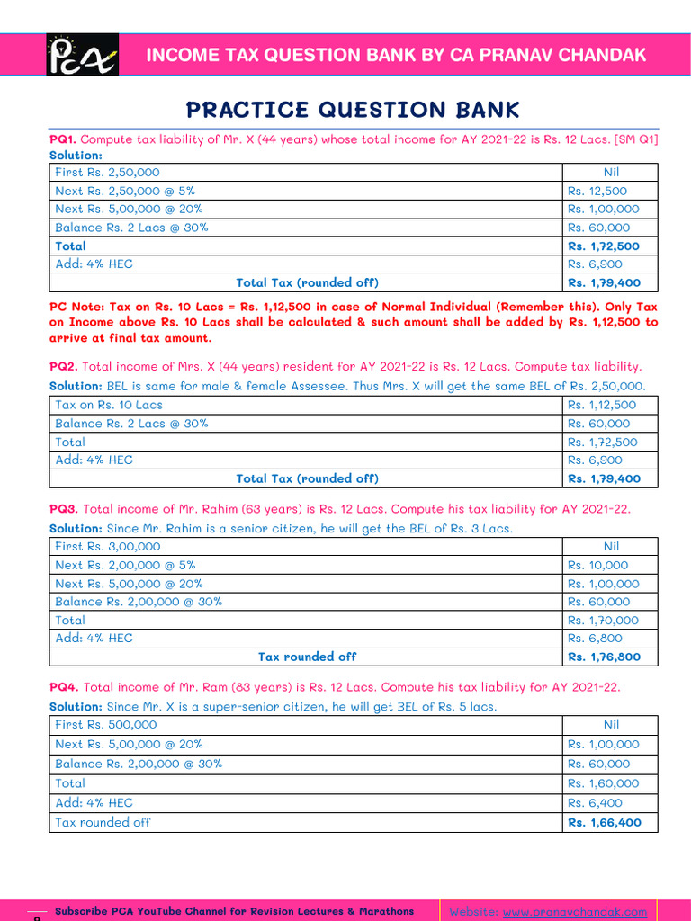 Tax Liability Computation for AY 2021-22 | PDF | Taxes | Government ...
