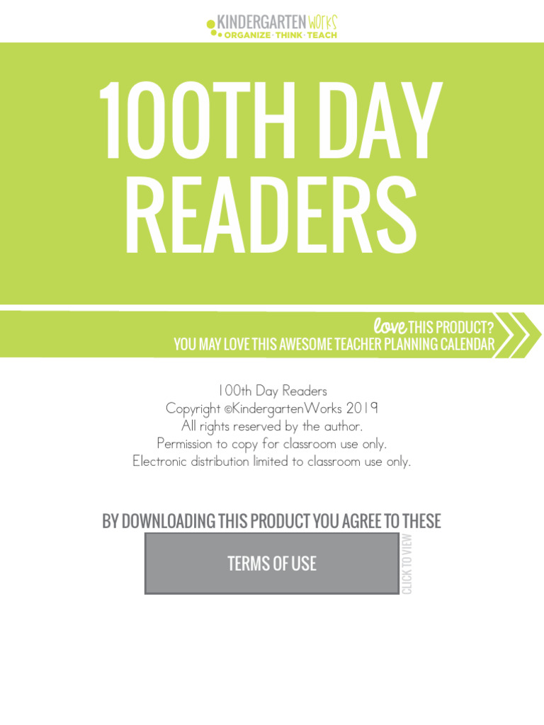 100th Day Emergent Readers | PDF | Intellectual Works | Civil Law ...