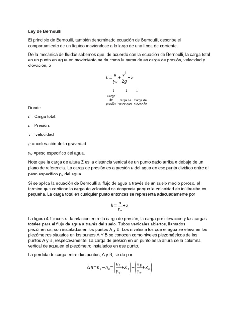 Ley de Bernoulli | PDF | Gases | Mecánica