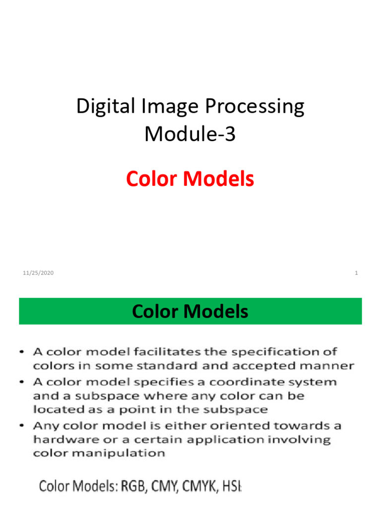 Color Models DIP | PDF | Art
