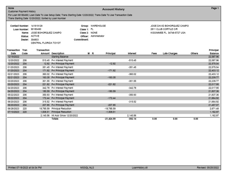Payment History XX180490 | PDF | Interest | Financial Services