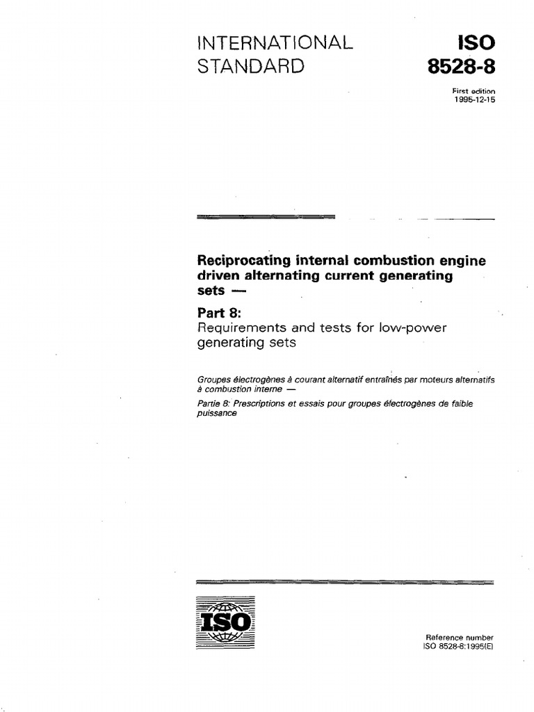 ISO 8528-8-1995 Scan | PDF