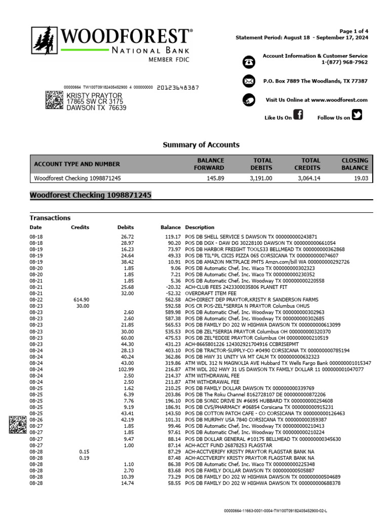 Wn b Statement | PDF | Overdraft | Banking Technology