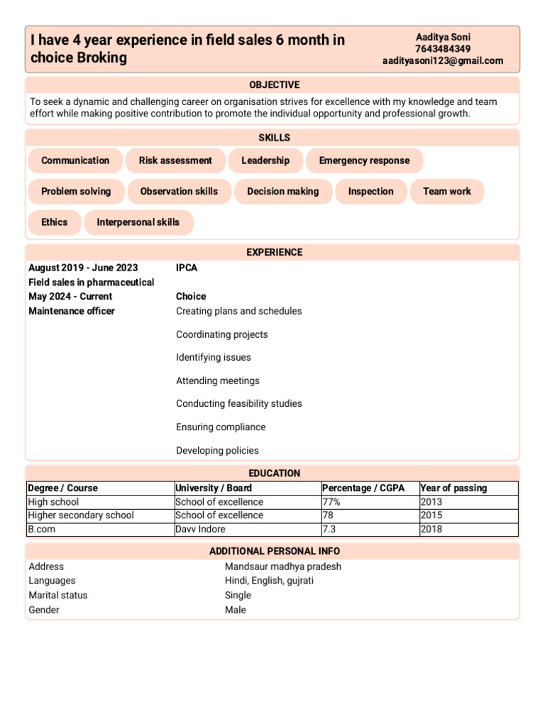 Aaditya | PDF | Career & Growth