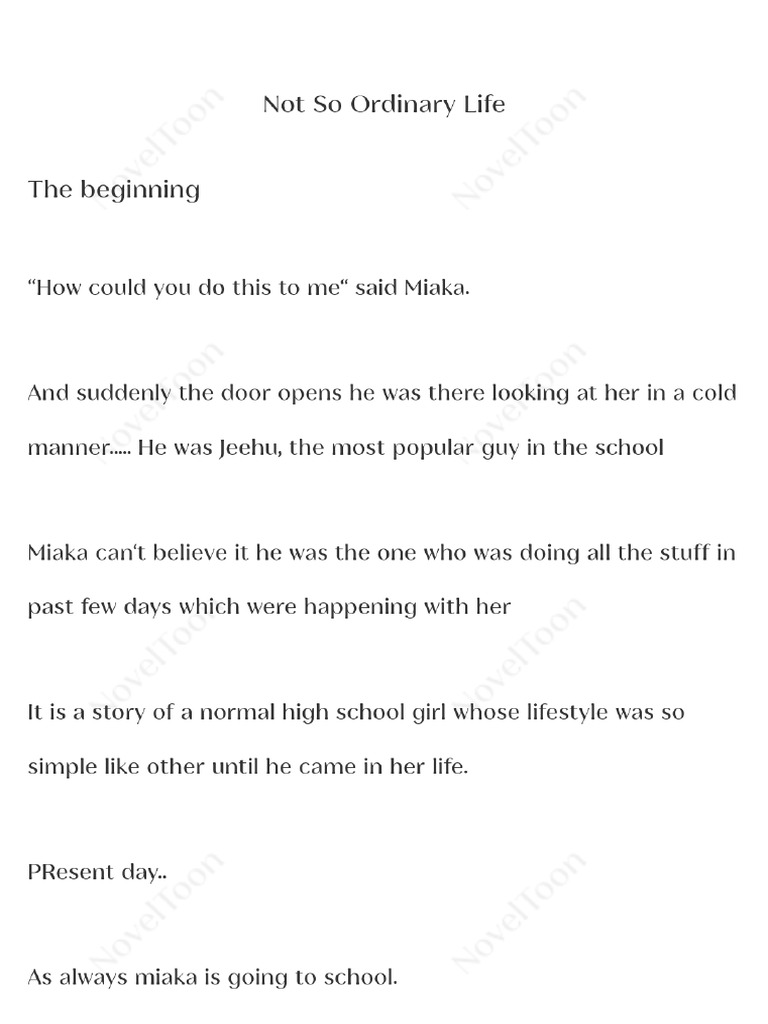 Not So Ordinary Life | PDF