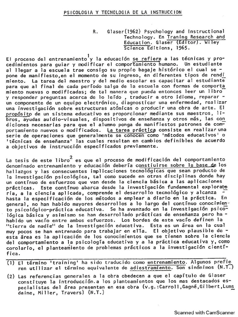 1 - Lectura GLASER 1962 | PDF