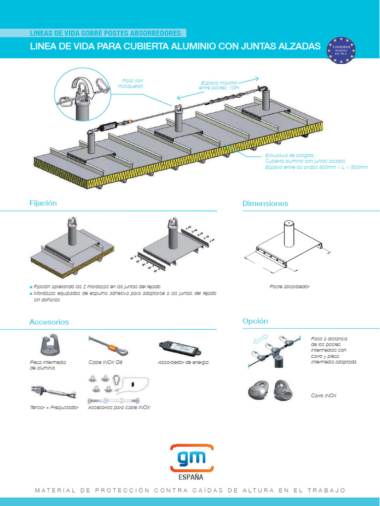 Linea de Vida para Cubierta Aluminio Con Juntas Alzadas | PDF