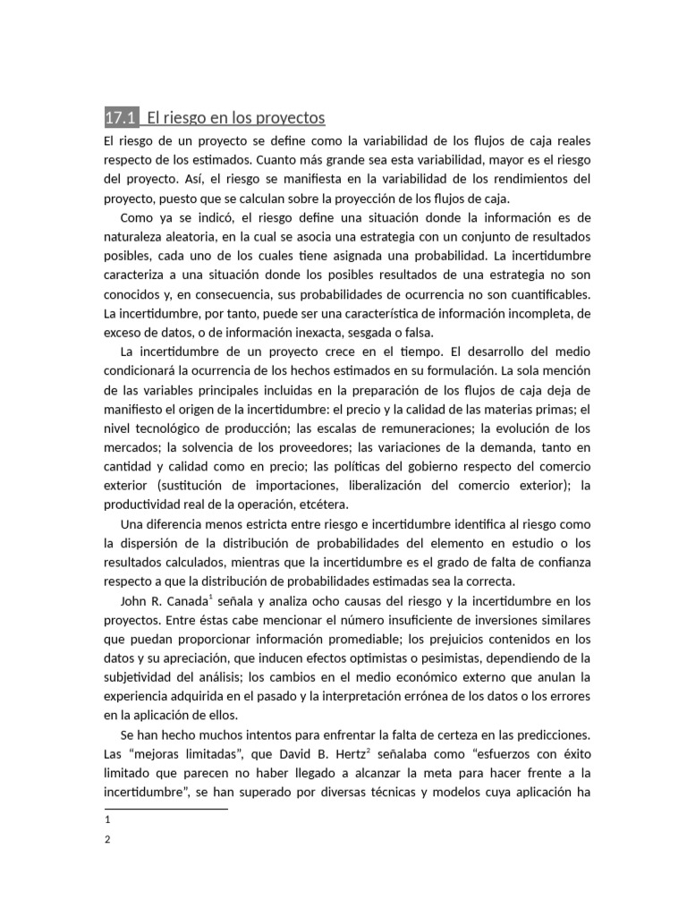 El Riesgo en Los Proyectos | PDF | Incertidumbre | Riesgo
