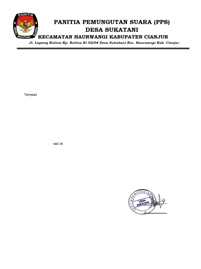 Surat Undangan Bimtek Kpps 14 November 2024 | PDF