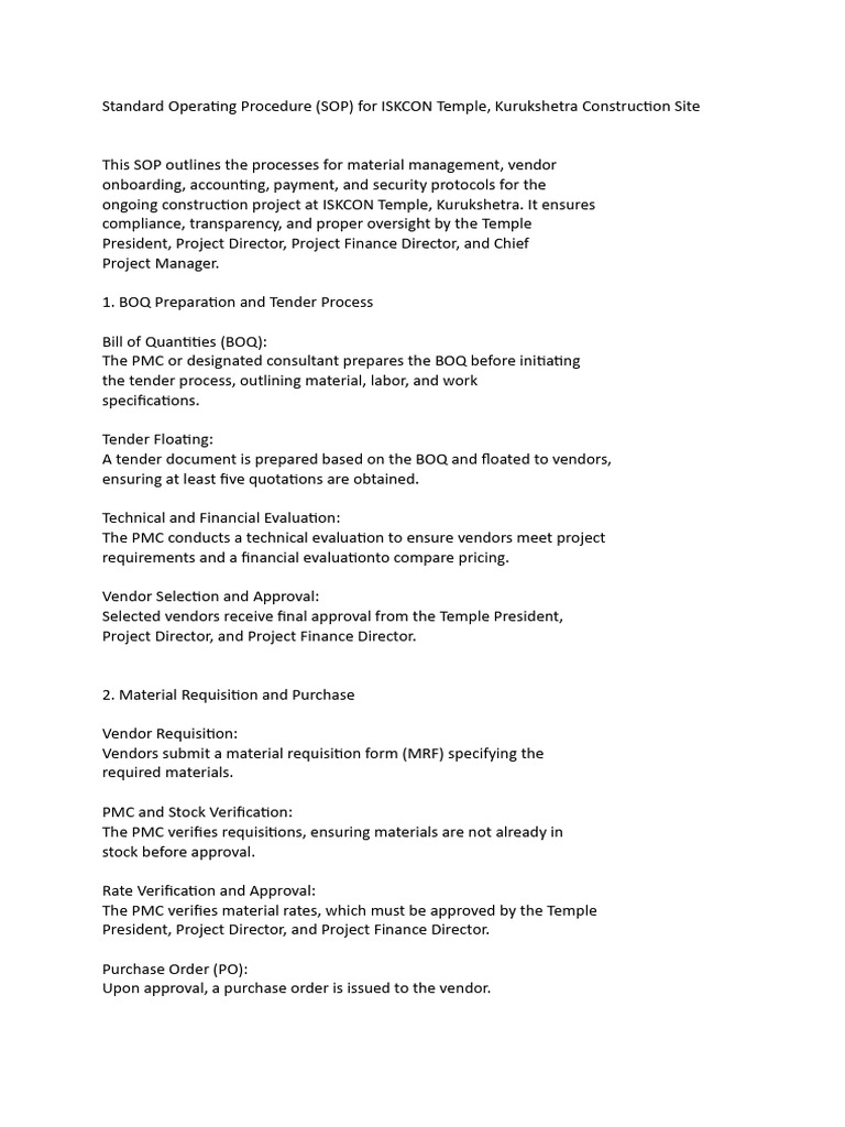 Standard Operating Procedure | PDF | Closed Circuit Television ...
