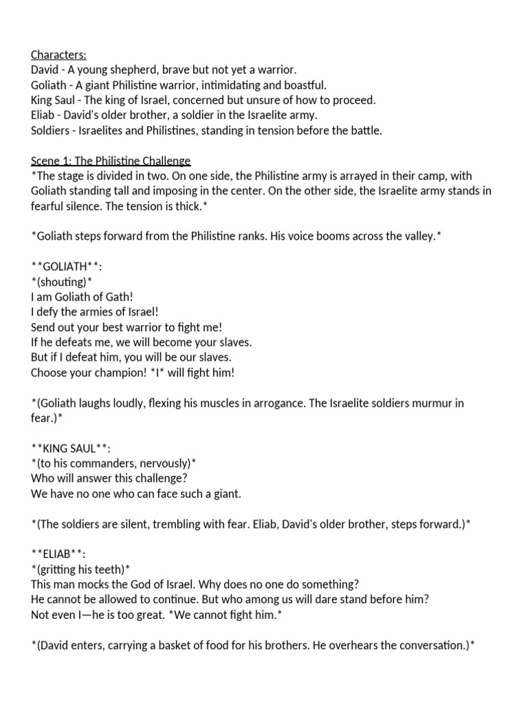SCRIPT.pdf | PDF | Goliath | David
