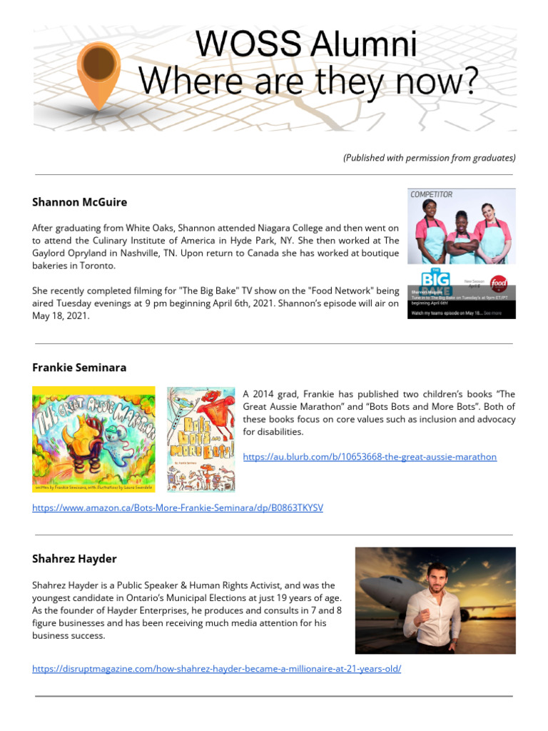 WOSS Alumni... Where Are They Now | PDF