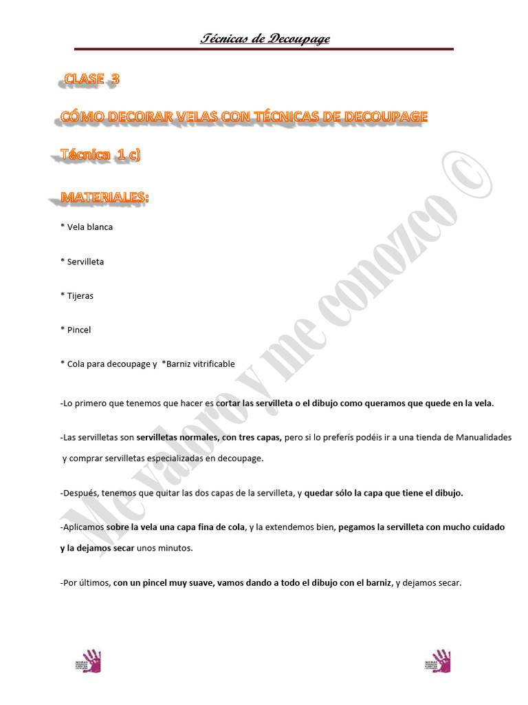 Técnicas de Decoupage Clase 3 | PDF