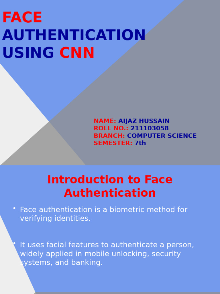 Face Authentication Using CNN | PDF | Artificial Intelligence ...