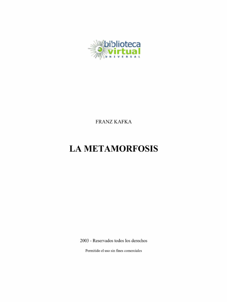 La Metamorfosis Kafka | PDF