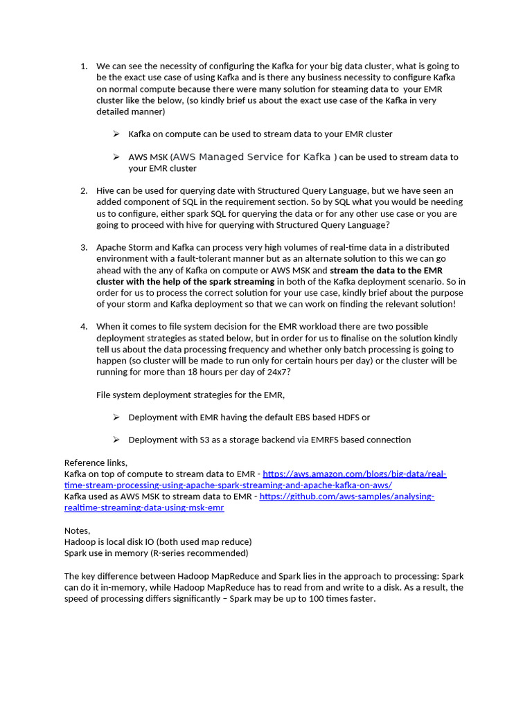 AWS Plus Common Big Data Notes | PDF | Apache Hadoop | Apache Spark