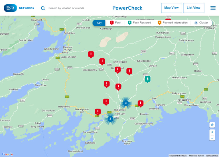 ESB Networks Power Check Service Interruptions Map | PDF