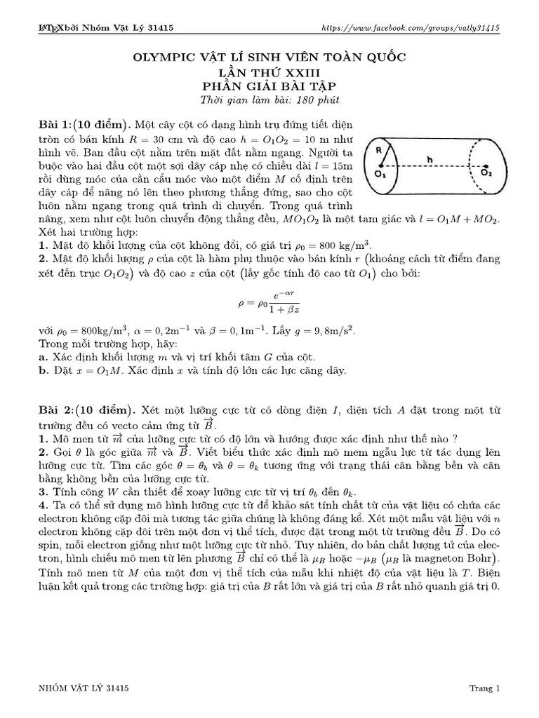 SPhO 2021 Bai Tap | PDF
