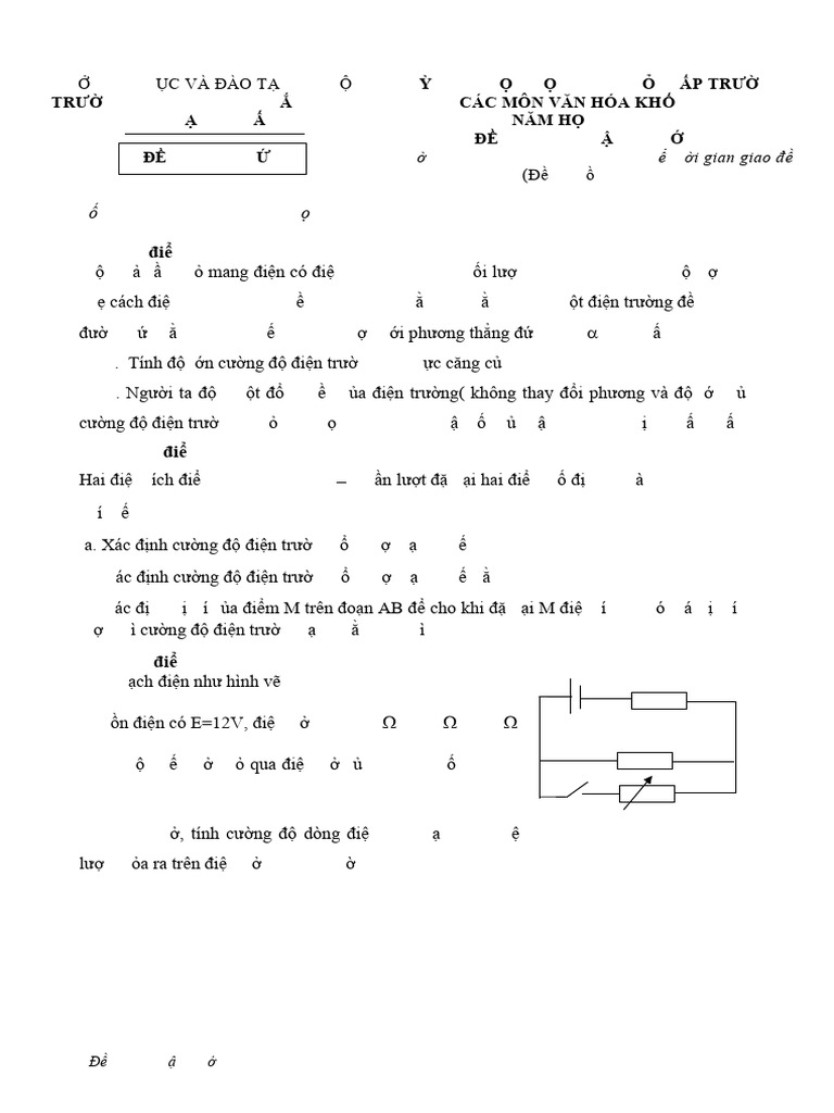 De Hoc Sinh Gioi Vat Ly 11 Nam 2022 2023 Truong THPT Phung Khac Khoan Ha Noi | PDF