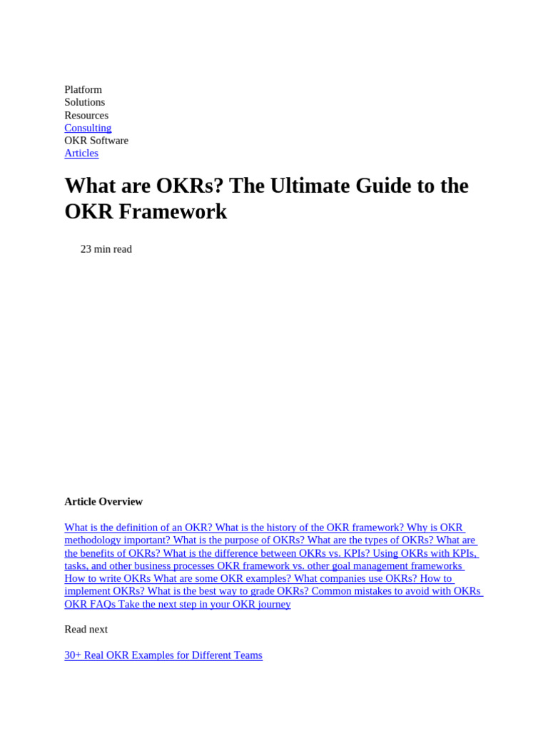 OKR... | PDF | Performance Indicator | Goal Setting