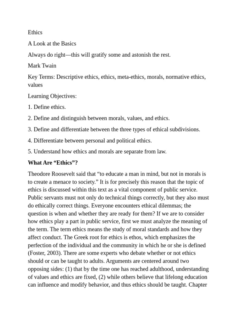 Ethics For The Public Service Professional | PDF | Morality | Virtue Ethics