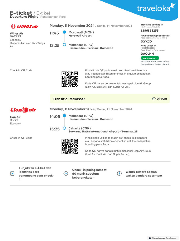Febriany Tampatonda-MOH-DAOLHH-CGK-FLIGHT - ORIGINATING | PDF