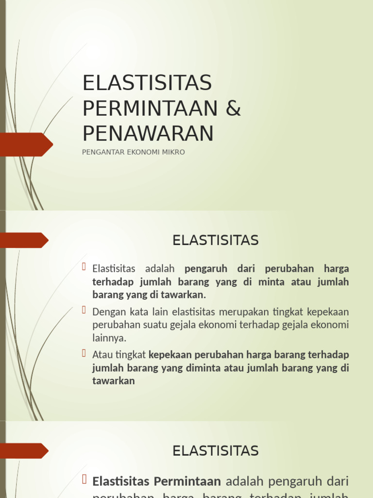 Elastisitas Permintaan Dan Penawaran | PDF