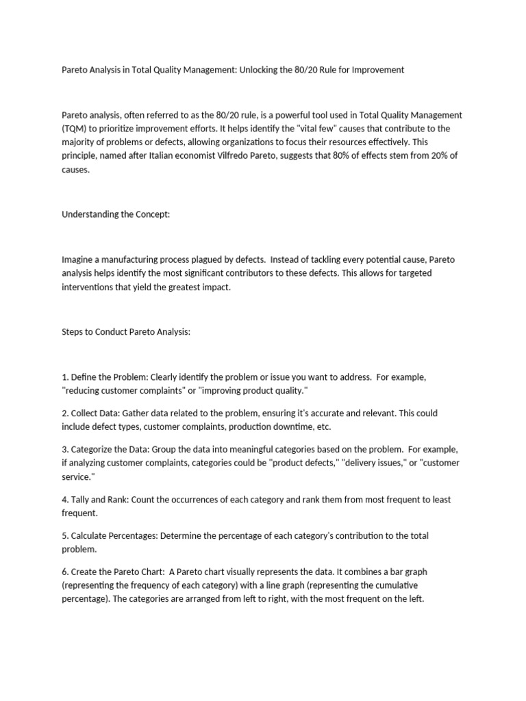 Pareto Analysis | PDF | Pareto Efficiency