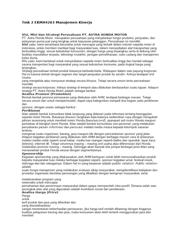 TMK 2 EKMA4263 Manajemen Kinerja | PDF