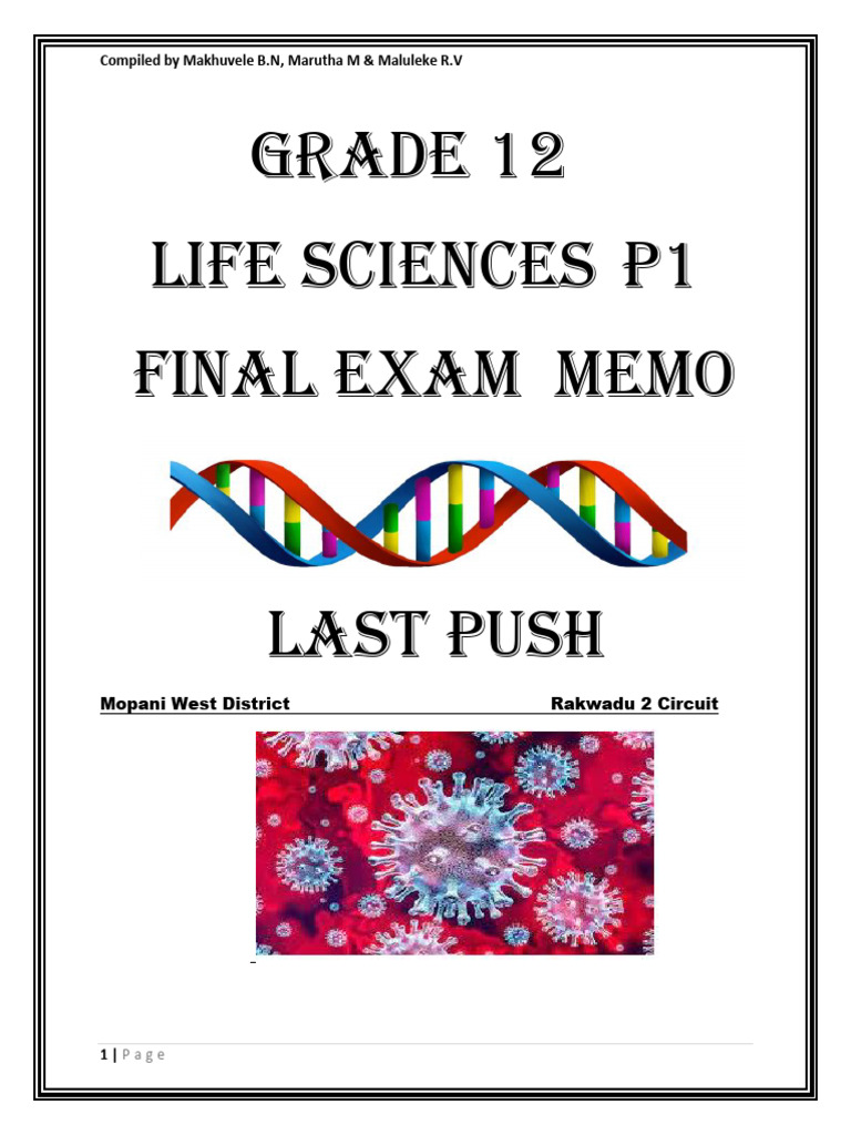 Memo Life Sciences Grade 12 p1 Final Push | PDF | Neuroscience | Physiology