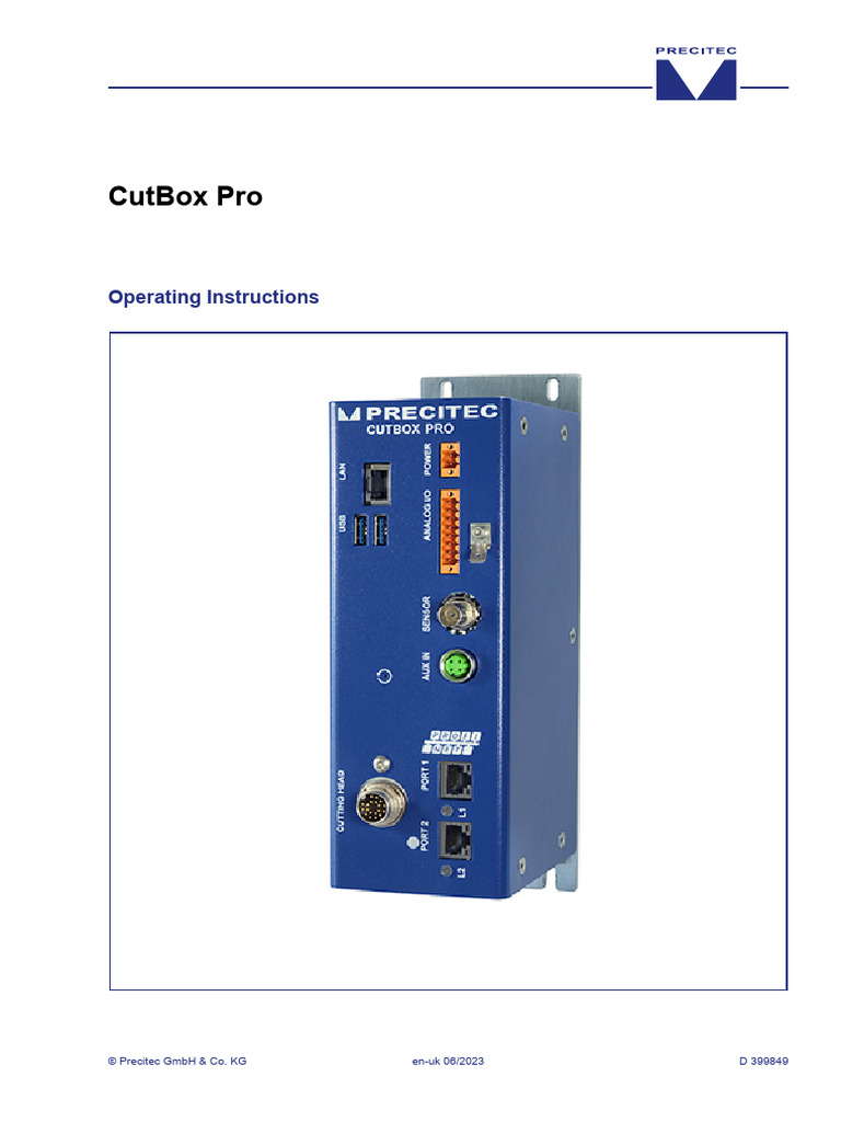 CutBoxPro PROFINET Manual en | PDF | Programmable Logic Controller | Electromagnetic Compatibility