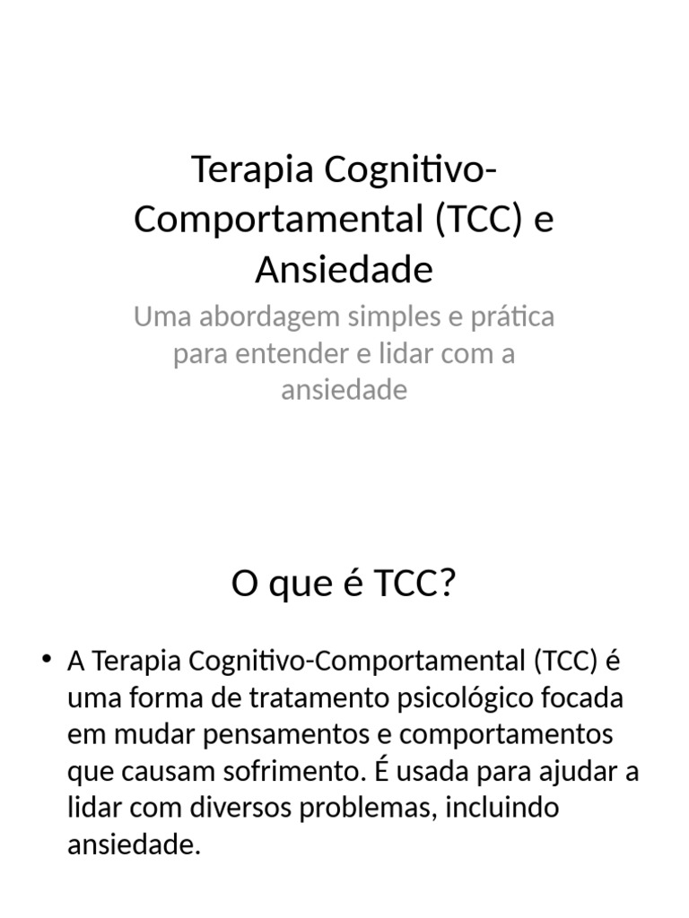 TCC Ansiedade Cartilha | PDF