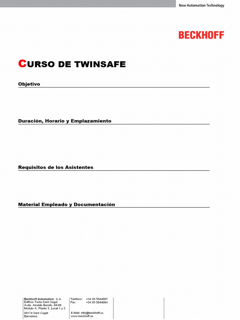 Temario Curso TwinSAFE | PDF