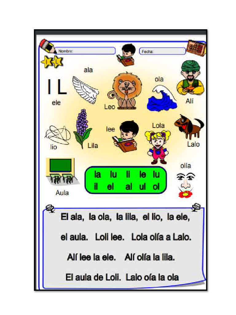 Lectura Letra L | PDF