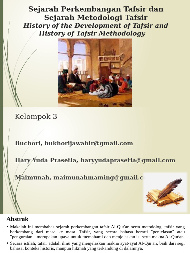 Kel. 3 - Sejarah Perkembangan Tafsir Dan Sejarah Metodologi Tafsir | PDF | Agama & Spiritualitas