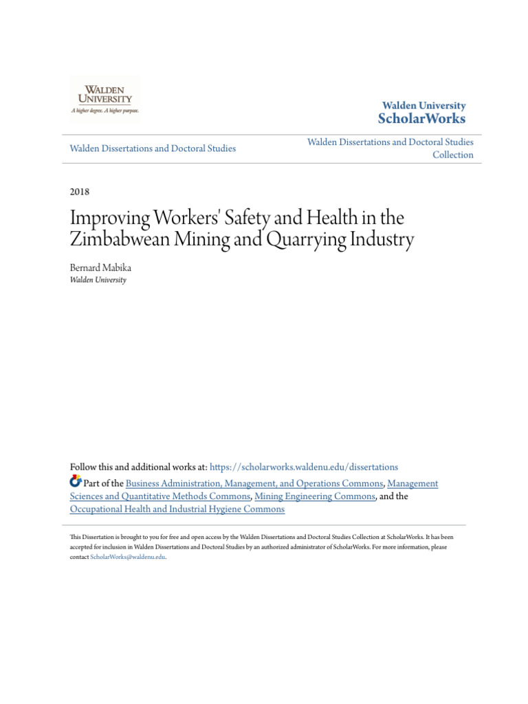Zimbabwe Mining Safety Strategies | PDF | Occupational Safety And ...