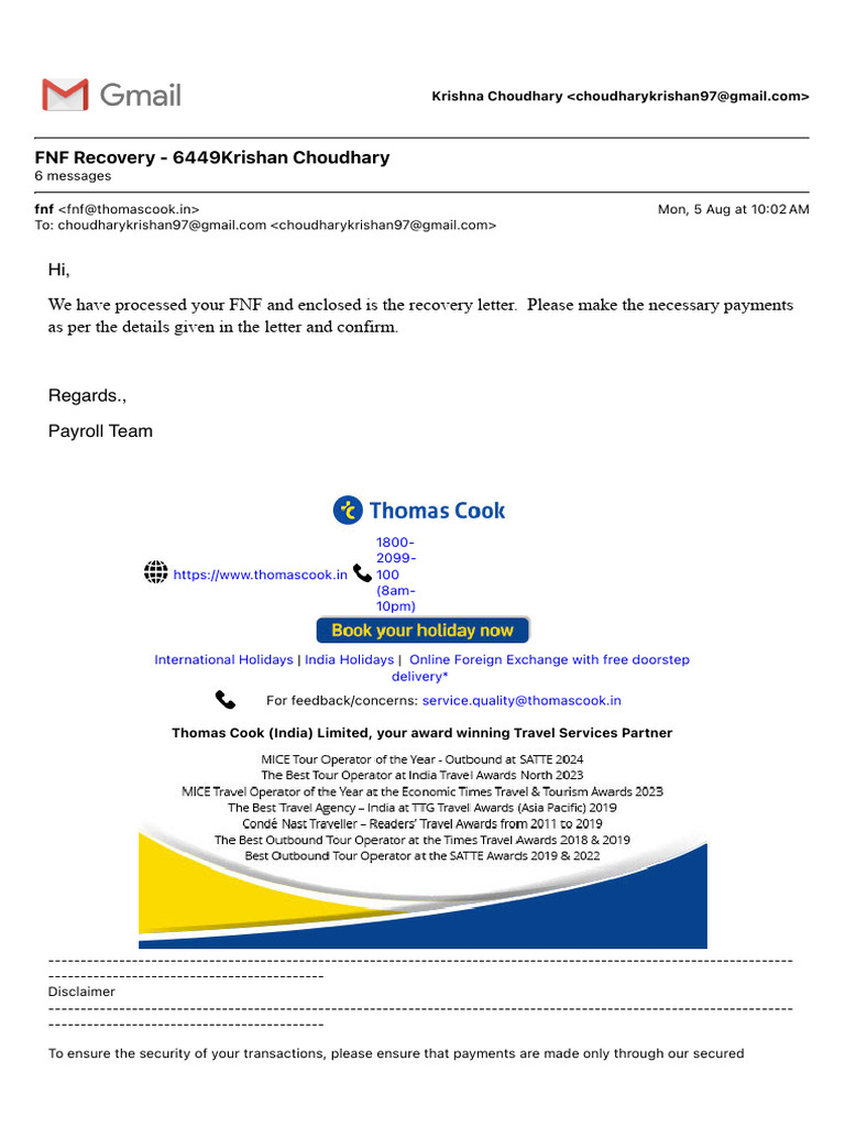 FNF Recovery - 6449krishan Choudhary | PDF | Payments | Business