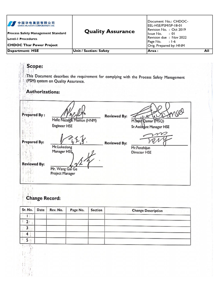PSM 18 - Quality Assurance (Level 1 Document) | PDF | Quality Assurance | Specification ...