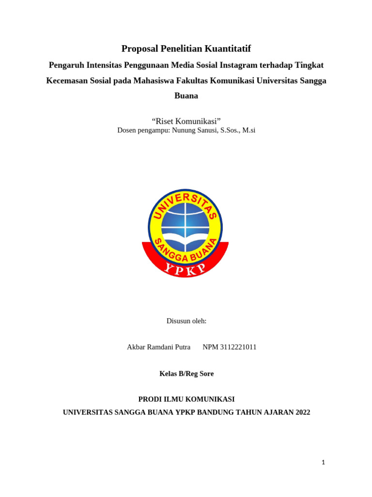 Proposal Riset Komunikasi | PDF