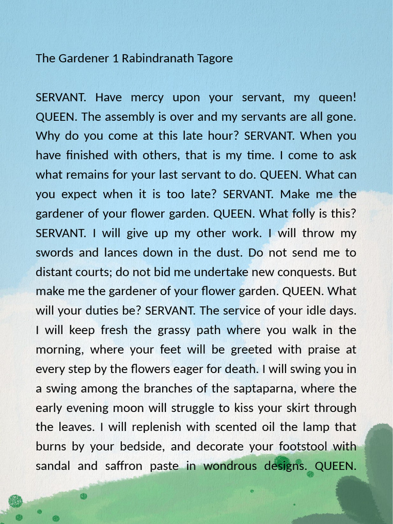 The Gardener Story | PDF