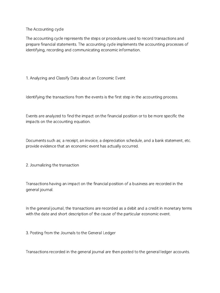 The Accounting Cycle | PDF