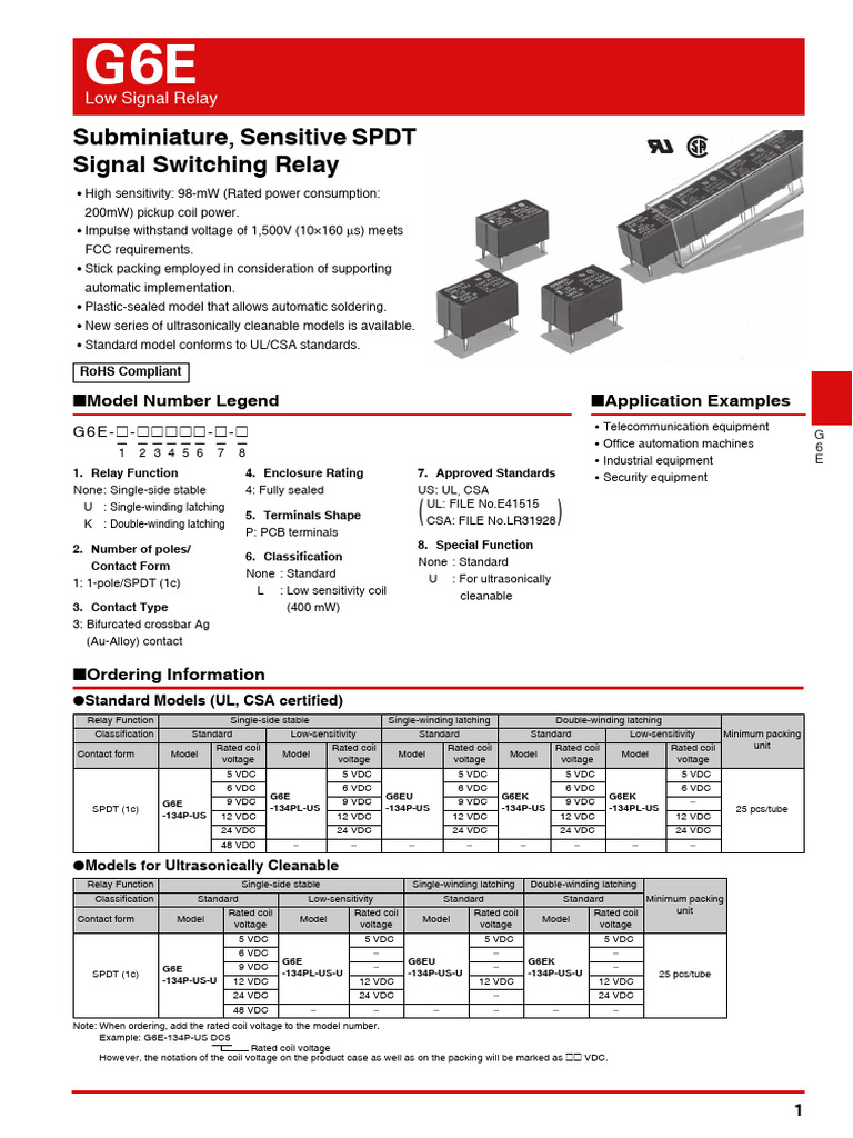 en-g6e | PDF | Relay | Alternating Current