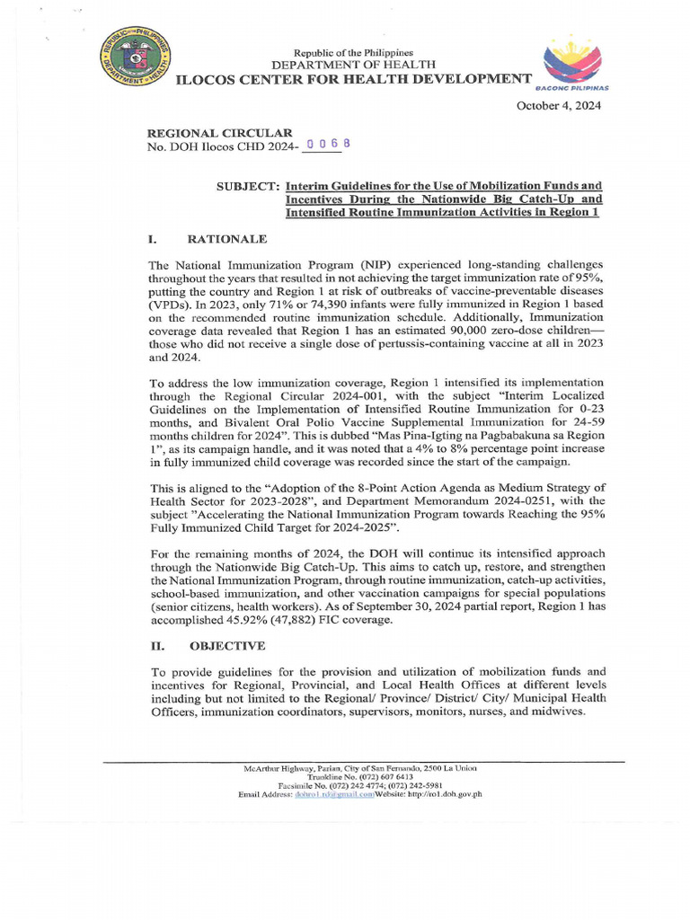 Interim Guidelines For The Use of Mobilization Funds and Incentives ...