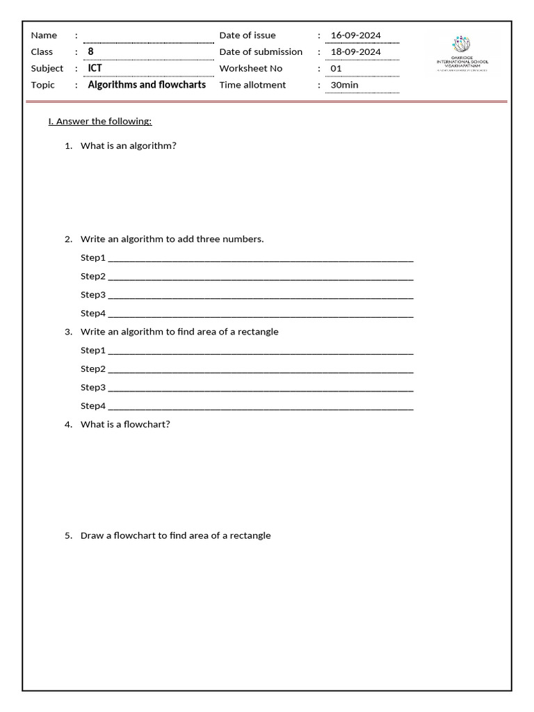 8 - 1 Algorithms and Flowcharts1 | PDF | Teaching Methods & Materials | Computers