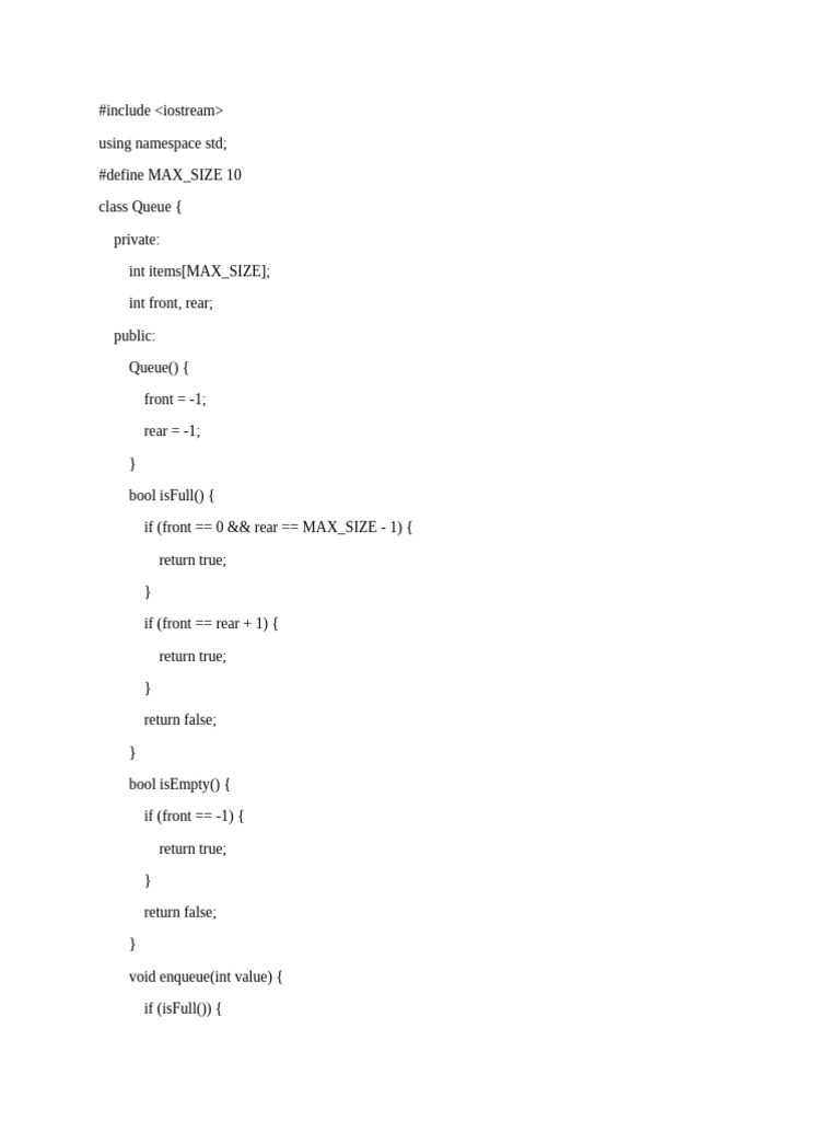C++ Circular Queue Implementation | PDF