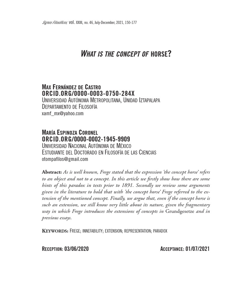 El Concepto de Caballo en Frege y Russell | PDF | Gottlob Frege | Concepto