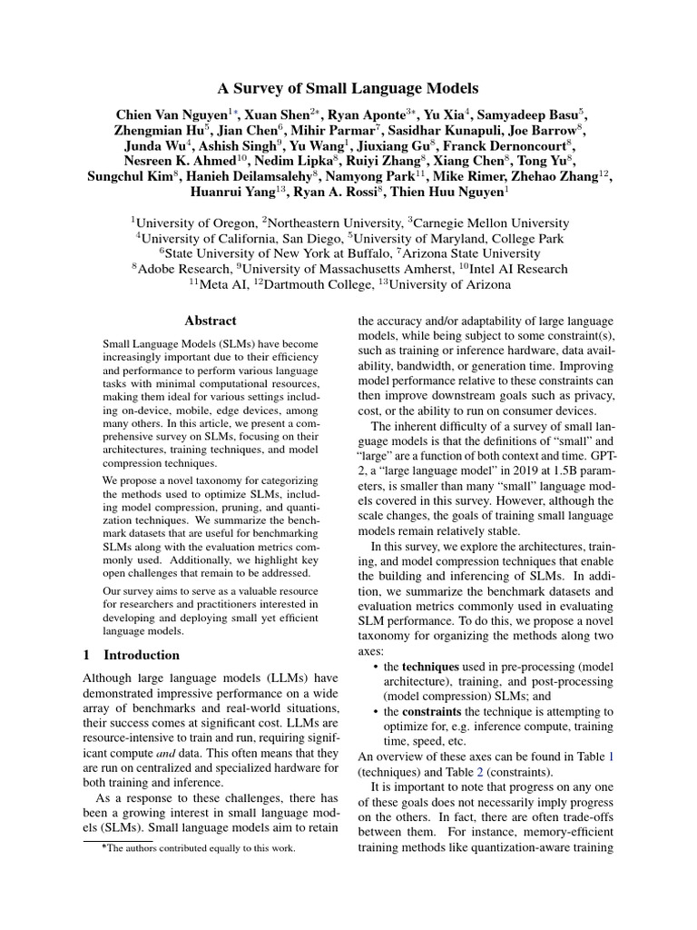 A Survey of Small Language Models | PDF | Data Compression | Computing