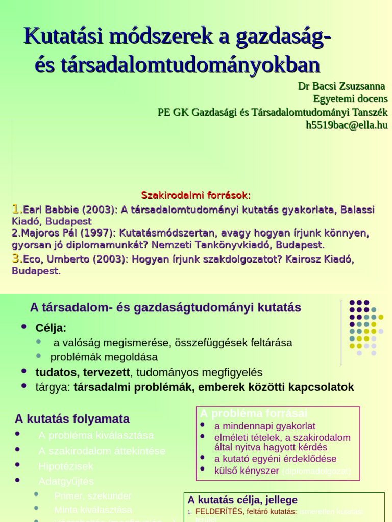 Kutatásmódszertan BZs Gazd Társ 2013 | PDF